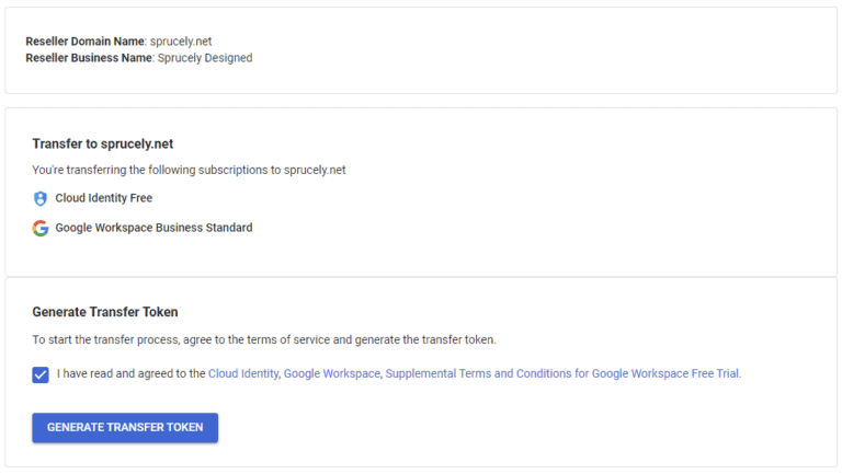 Retrieving a Google Workspace Transfer Token | Sprucely Designed, LLC